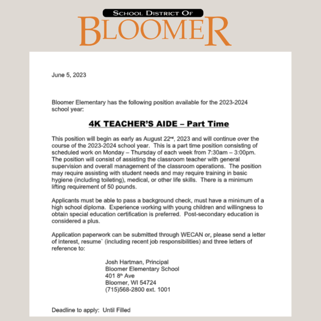 Live Feed | Bloomer School District